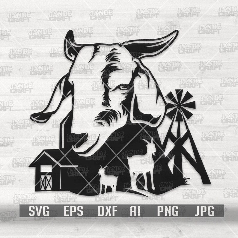 Farm Goat Svg | Goat Head Svg | Goat Stencil | Farm Animal Svg | Farm ...