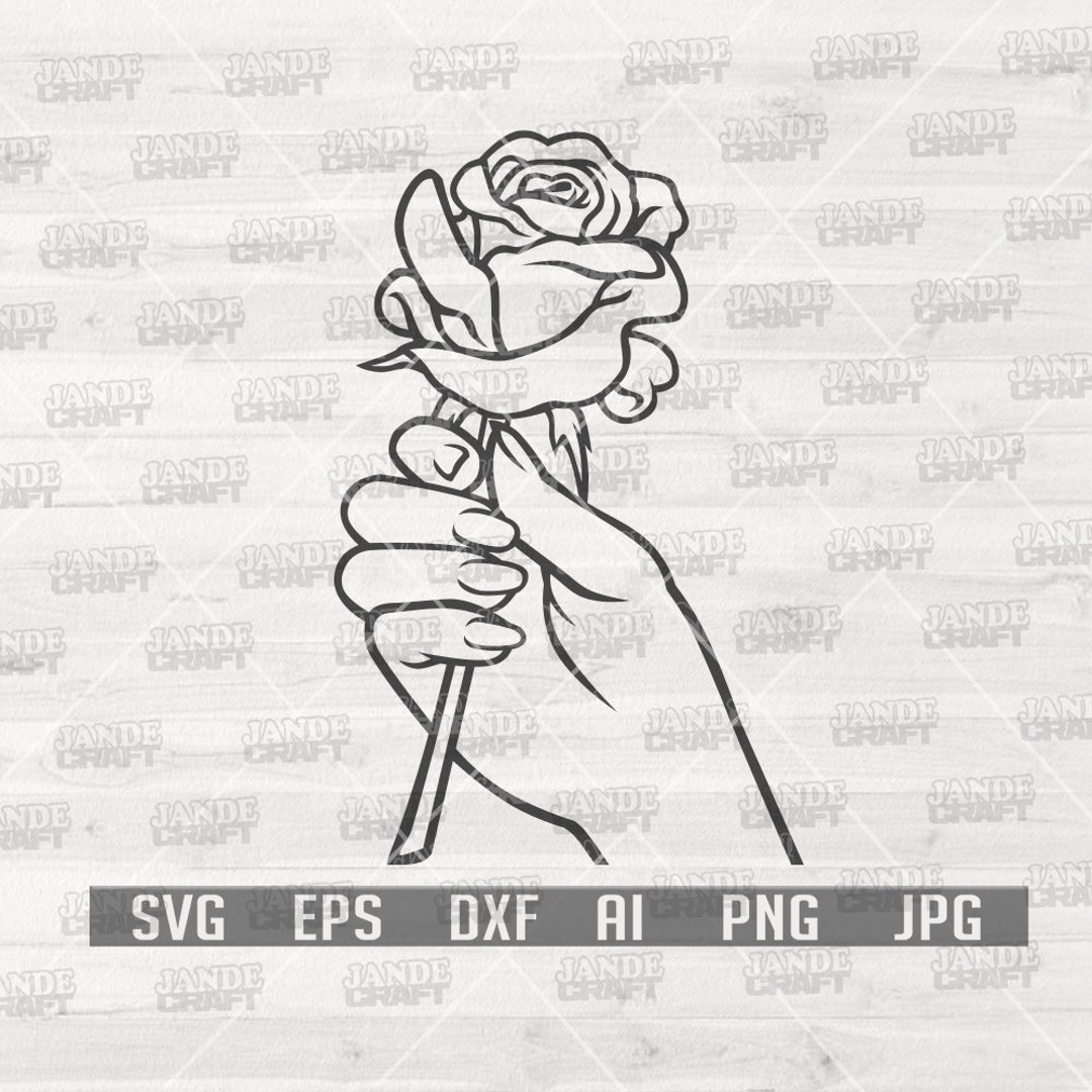Hand Rose Svg Sexy Hands Holding Rose Clipart Rosebud Cutfile Roses Stencil Flower Shop