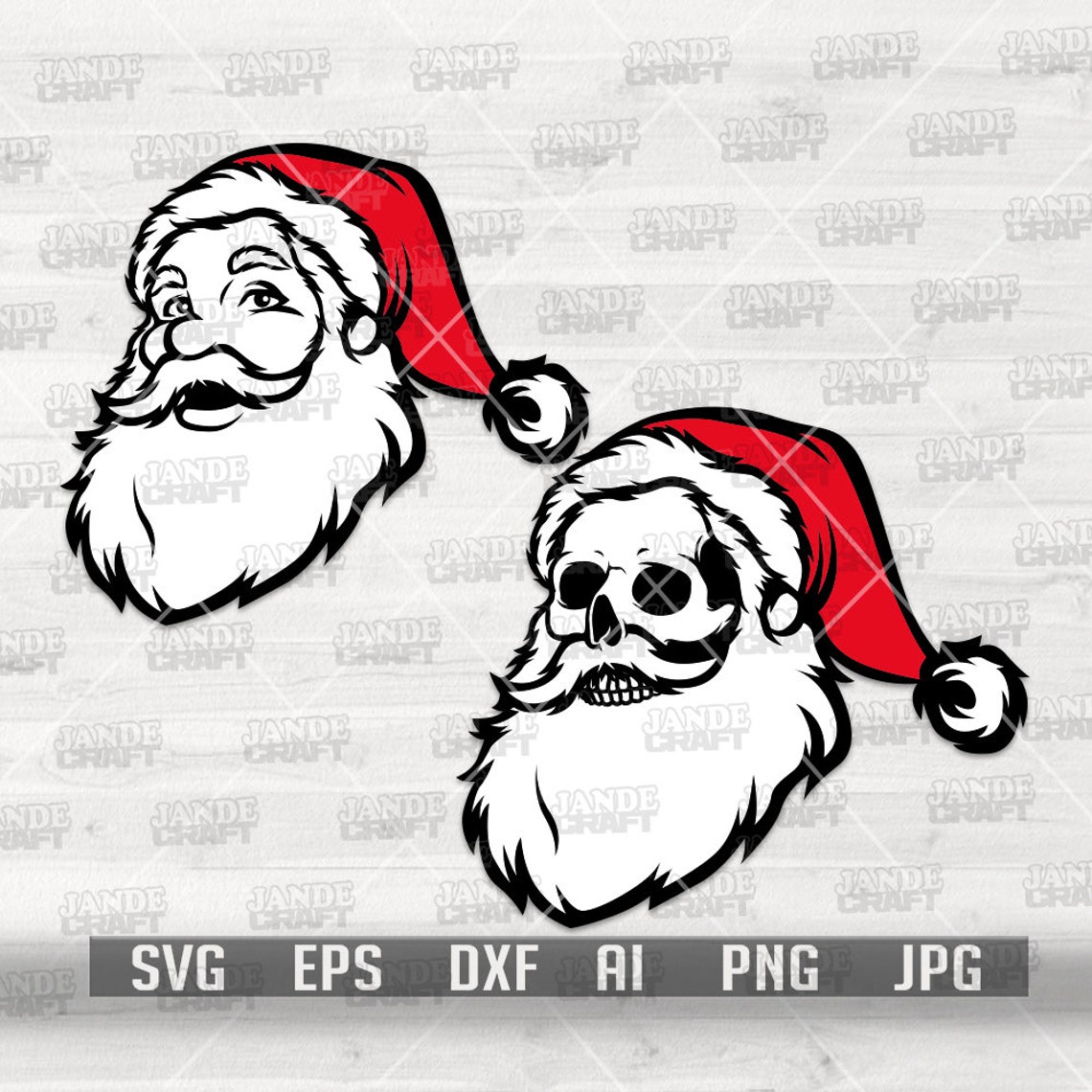 2 Santa Head Svg Santa Claus Svg Santa Clipart Santa | Etsy