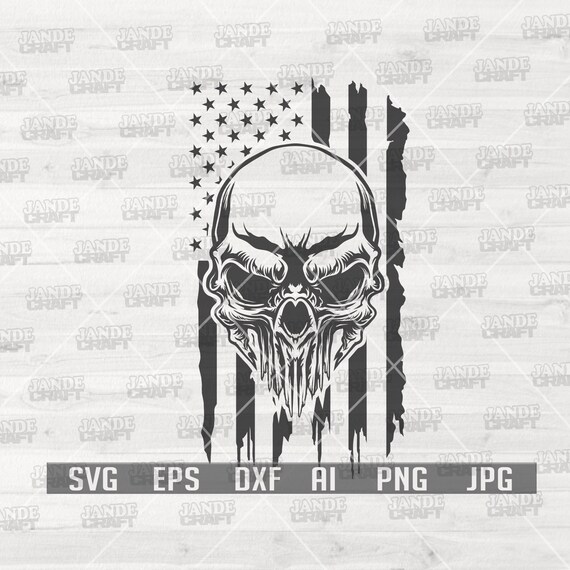USA Flag Skull Svg Distress Flag Svg Skull Svg Patriotic - Etsy