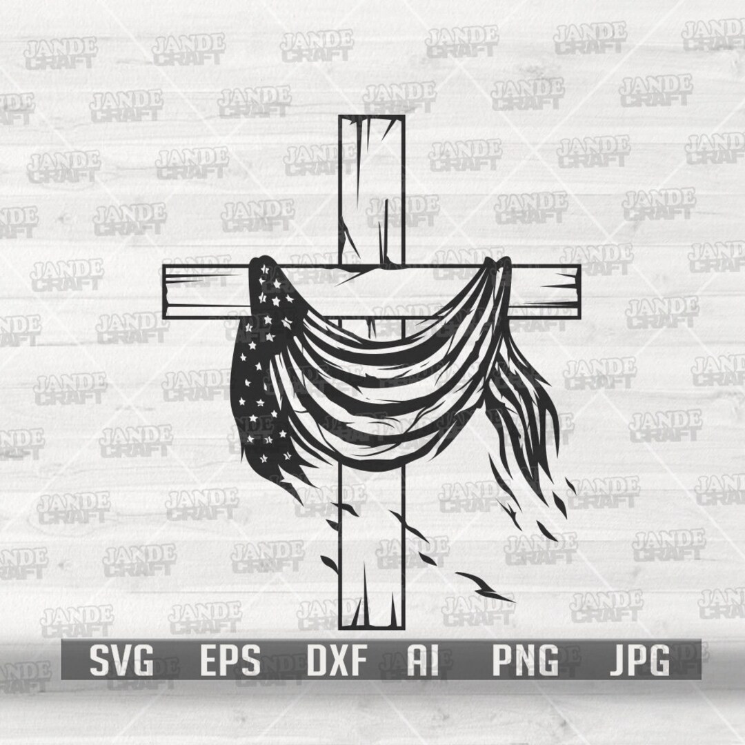 USA Flag Memorial Cross Svg | Veteran Clipart | US Army Cut File ...