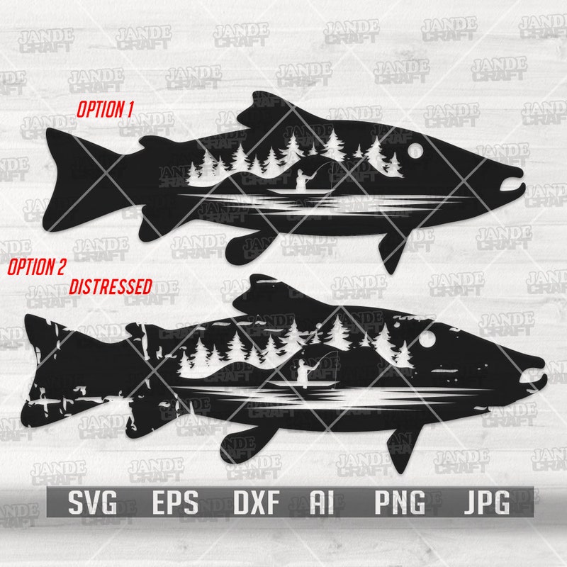 Fishing Stencil - Etsy
