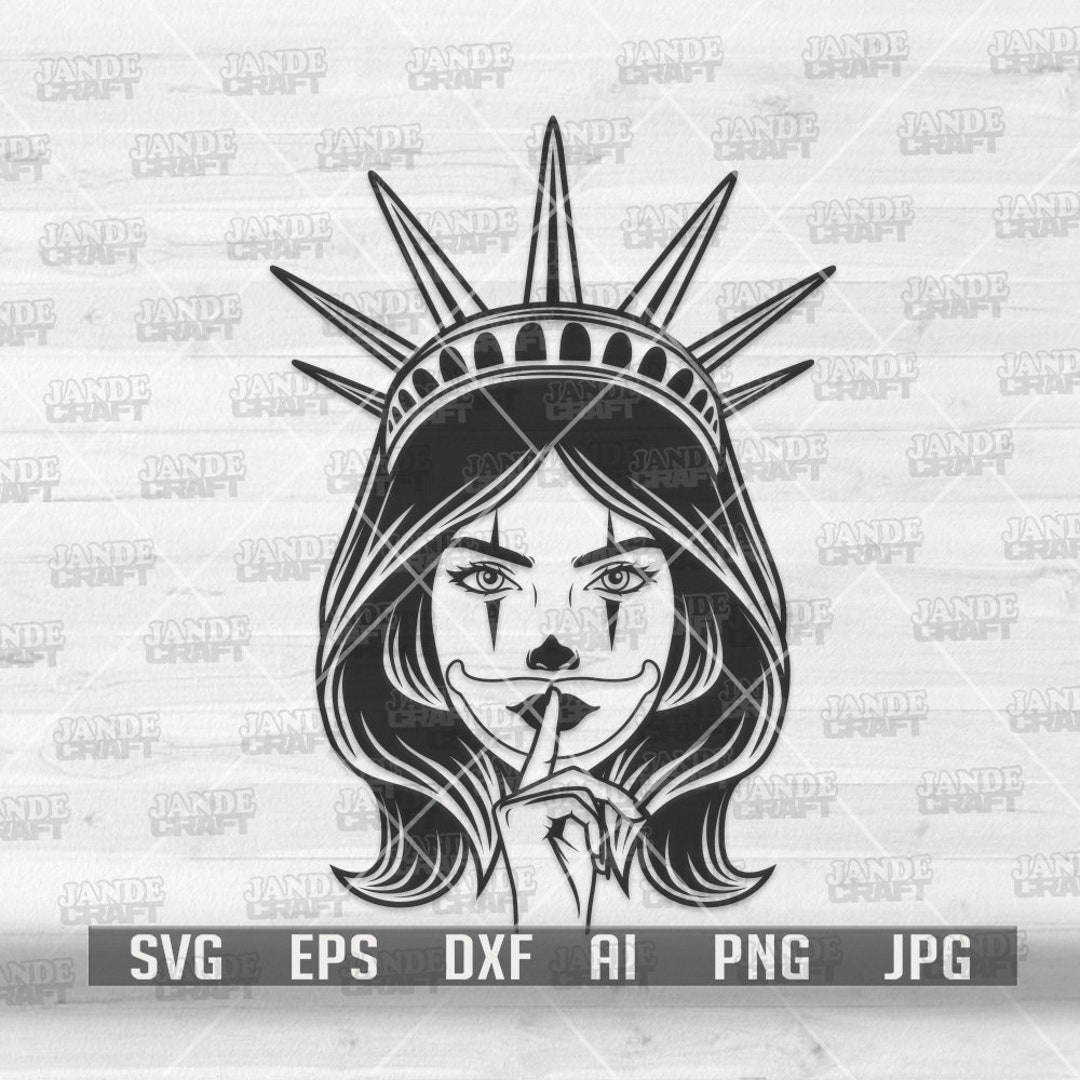Statue of Liberty Joker Chic Svg | Gangster Girl Clipart | USA Hipster ...