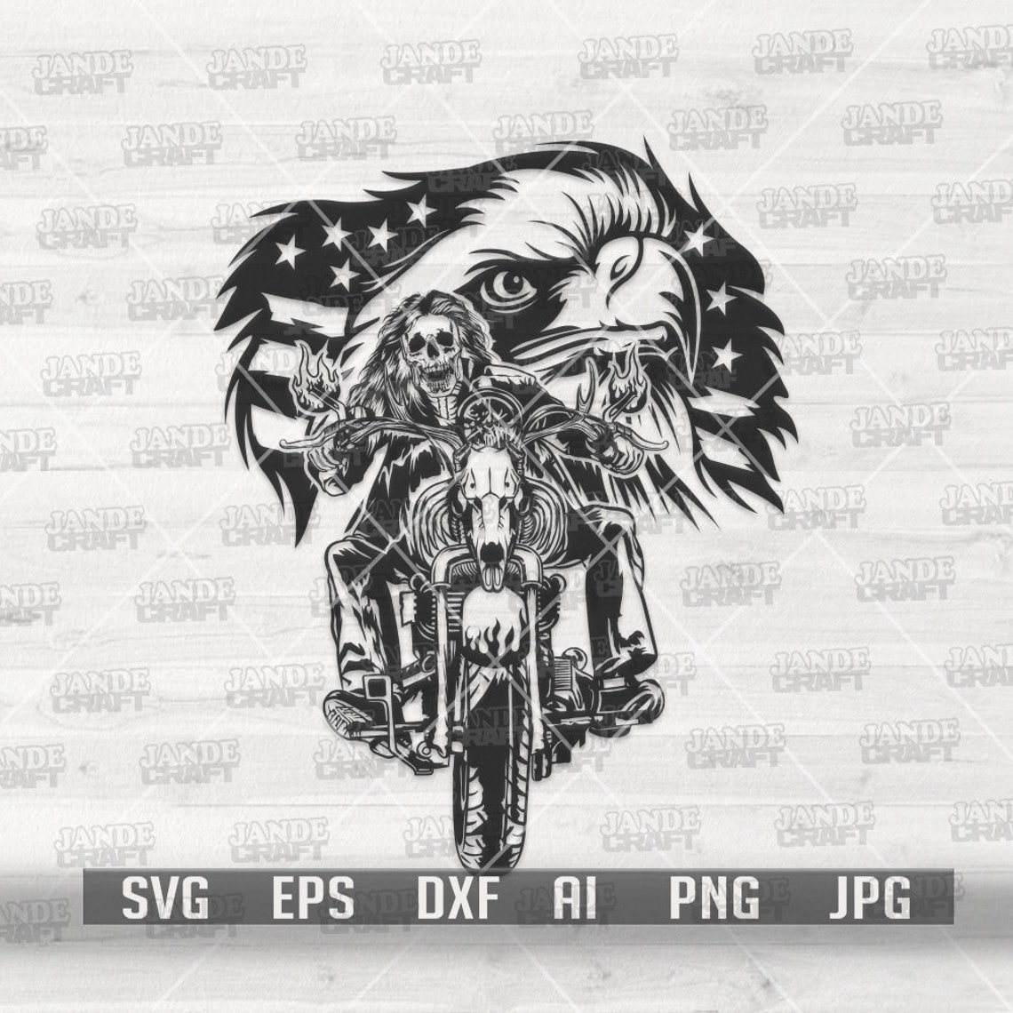 US Eagle Biker Skull Svg Big Bike Rally Clipart Motorbike - Etsy
