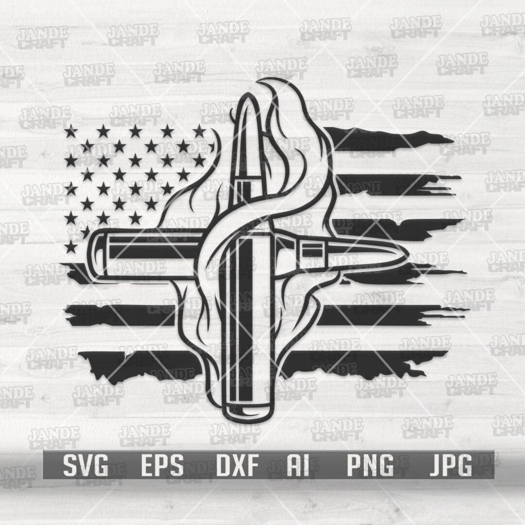 US Bullet Cross Svg Memorial Day Cutfile Veteran Dad Clipart Military ...