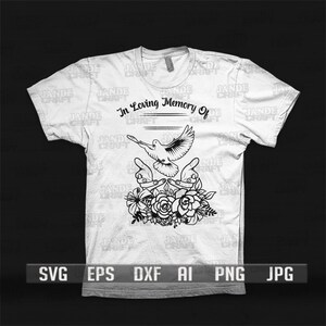 In Loving Memory of Sign Svg Memorial Label Cut File Floral Dove ...