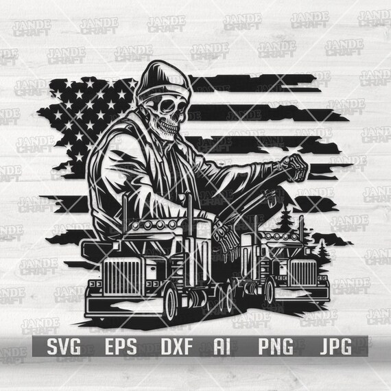 US Truck Driver Svg Skull Skilled Driver Man Cut File - Etsy