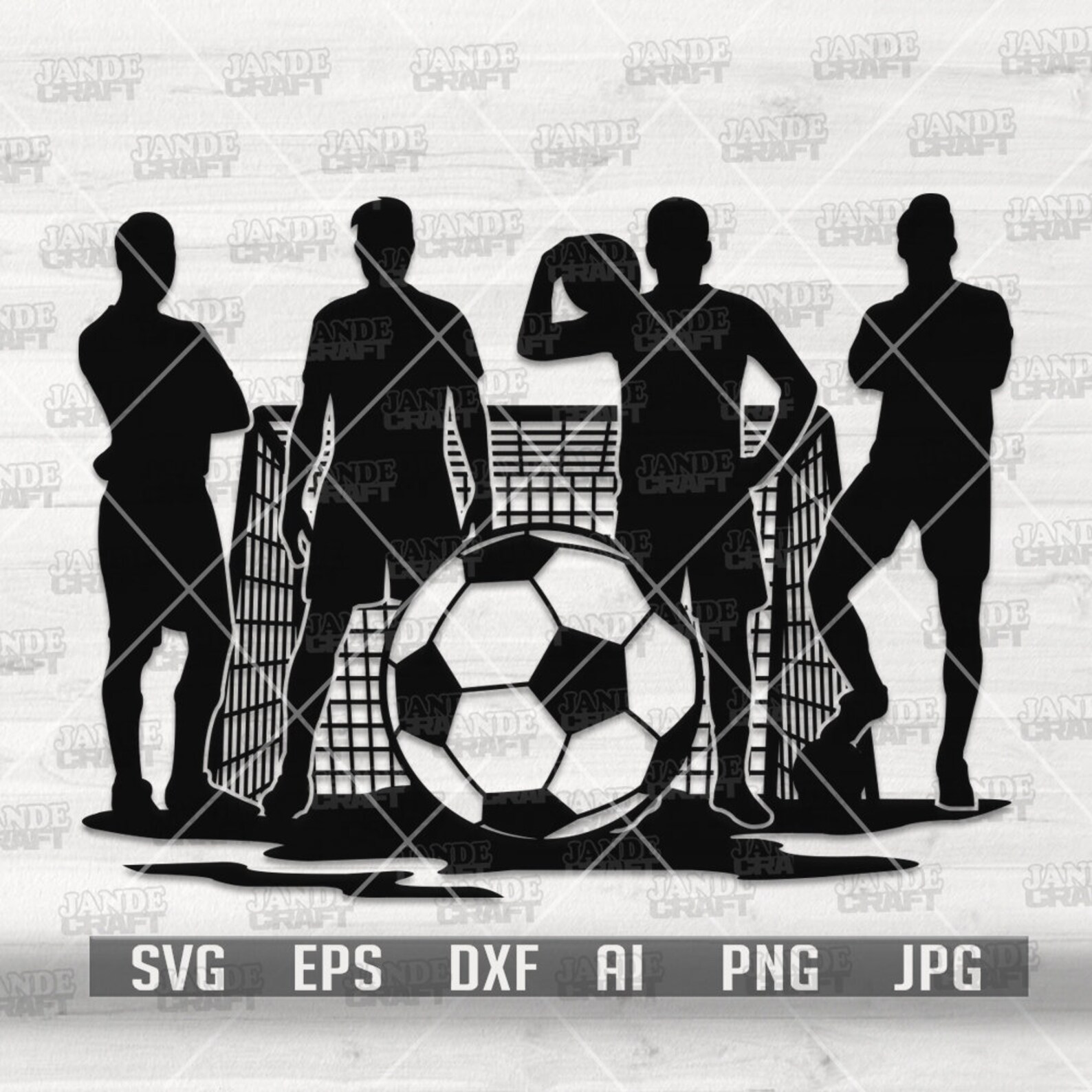 Soccer Players Svg Soccer Clipart Soccer Cutfile Soccer - Etsy