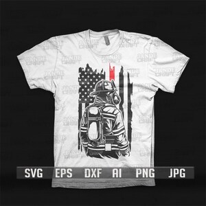 US Fire Fighter With Gas Mask & Oxygen Tank Svg | Patriotic Shirt Png ...