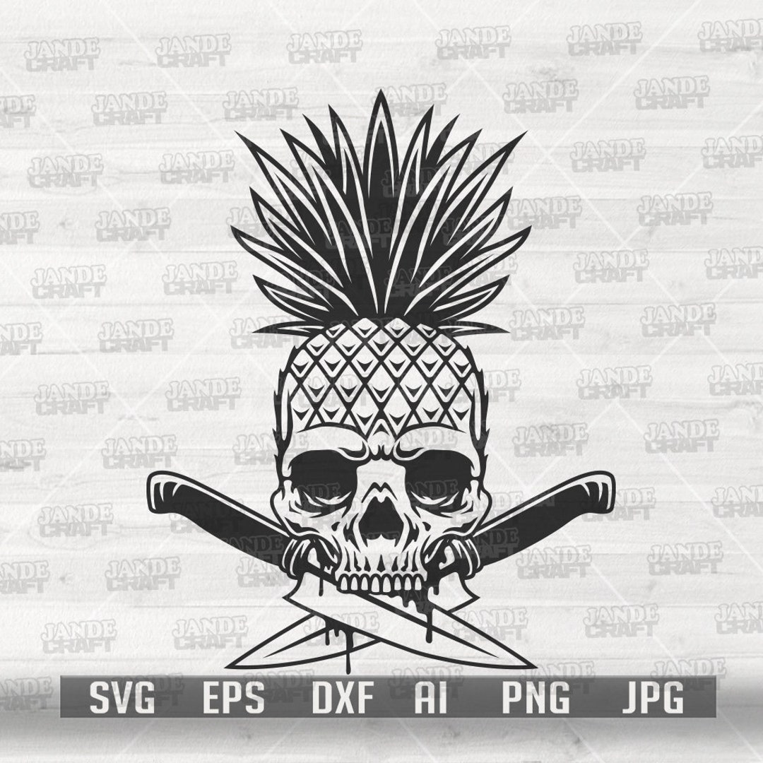 Pineapple Skull Svg | Tropical Fruit Clipart | Summer Vibes Cutfile ...