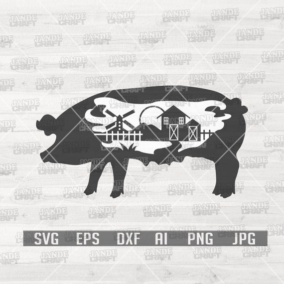 Farm Pig Svg Farm Animal Svg Pig Svg Pig Cutfile Pig | Etsy
