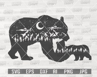 Bear Scene Svg | Etsy