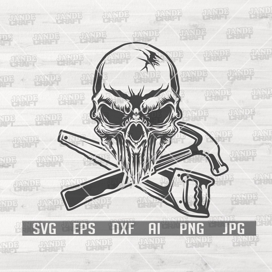 Carpenter Skull Svg | Carpenter Dad Svg | Hammer Svg | Carpenter Skull ...