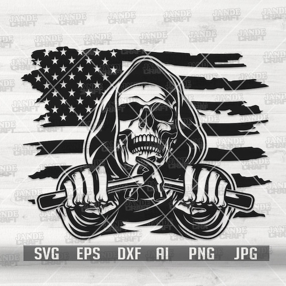 US Flag Carpenter Skull Svg Grim Reaper Skull Clipart Home - Etsy