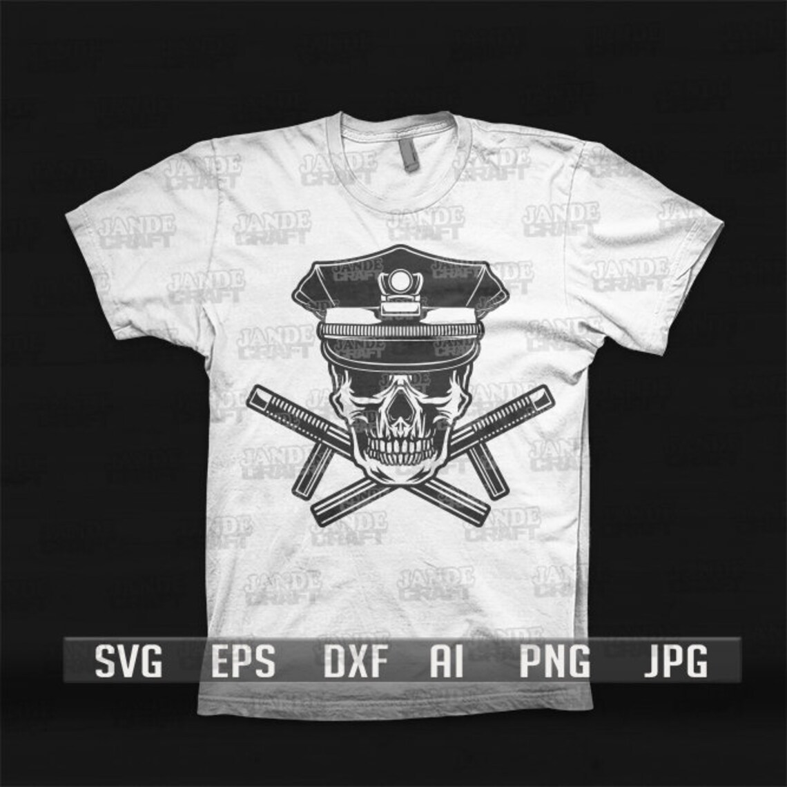 Police Skull Svg Blue Thin Line Svg Police Clipart - Etsy