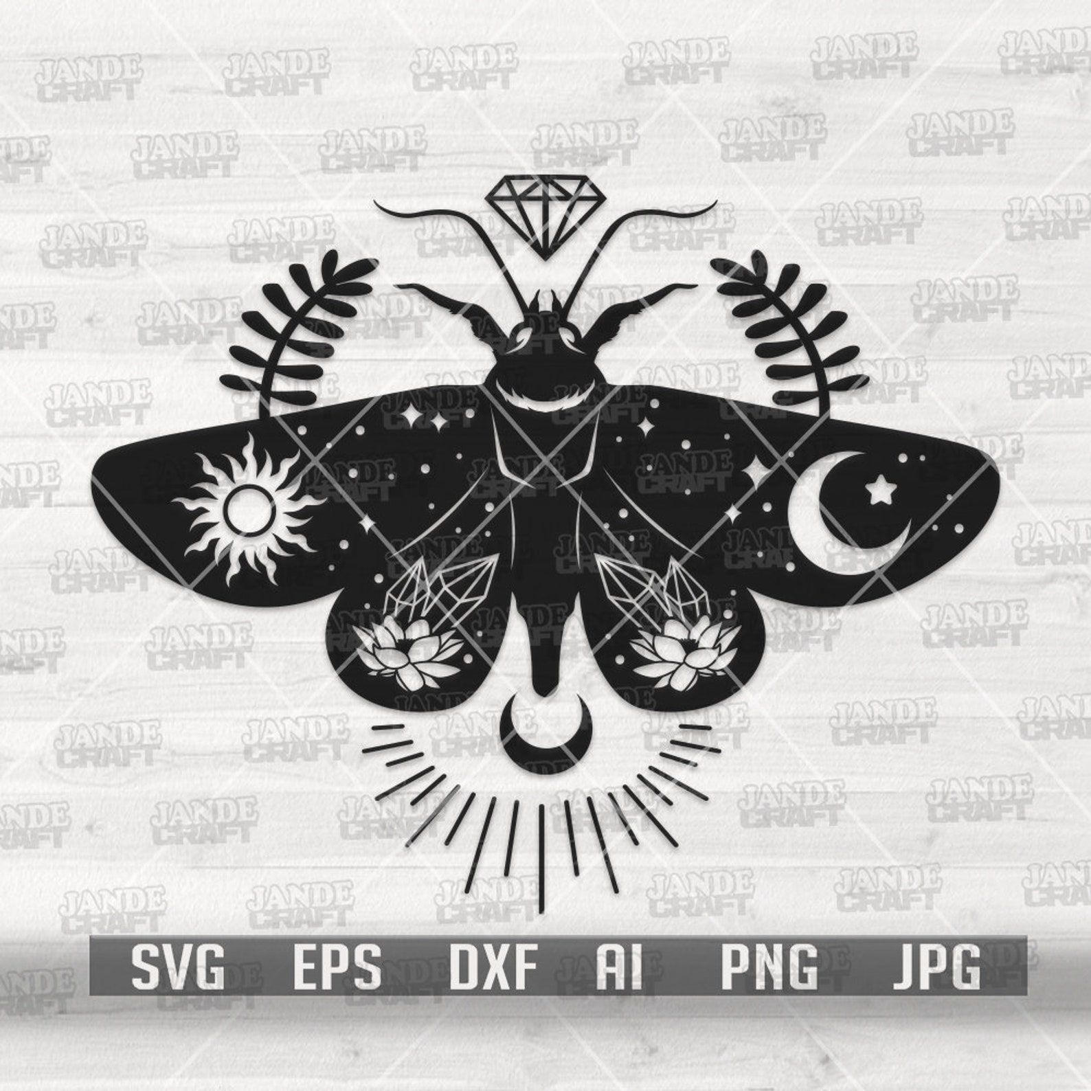 Celestial Moth Svg | Mystical Moth Svg | Moth Clipart | Magic Svg ...