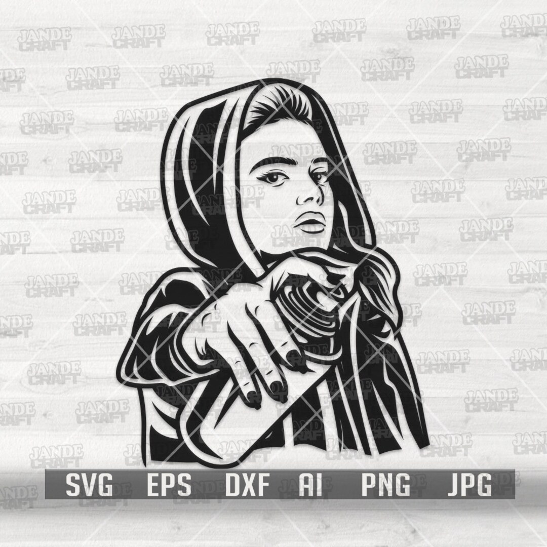 Graffiti Girl Svg | Wall Artist Cutfile | Street Painter Stencil ...