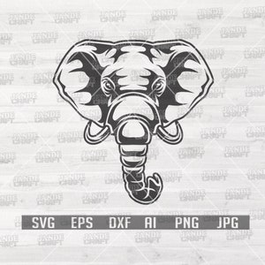 Elephant Head Svg | Wild Life Creature Clipart | Zoo Keeper Gift Idea T ...