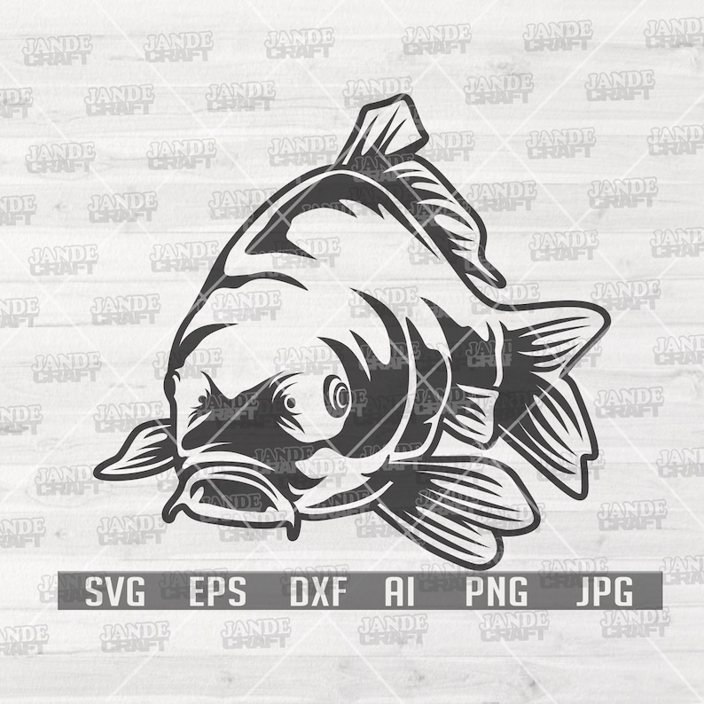 Poisson carpe svg | Carpe svg | Poisson svg | Carp Cutfiles | | clipart ...