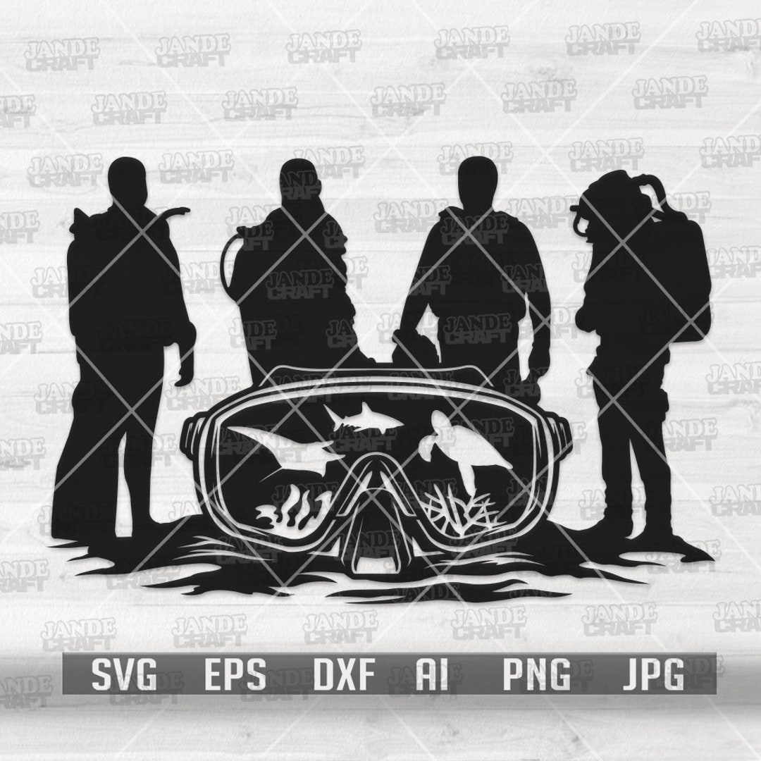 Scuba Squad Svg | Cliff Diving Cut File | I Under Water Gear Stencil ...
