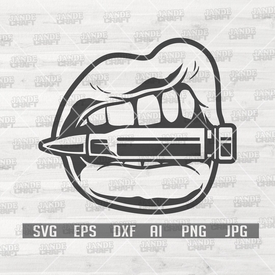Lips Svg | Lips With Bullet Svg | Military Wife Svg | Ammo Clipart ...