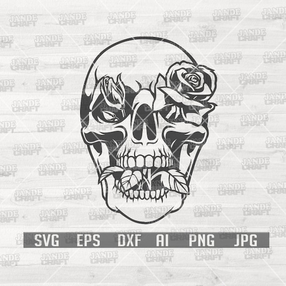 Skull Roses Svg Skull Svg Rose Skull Svg Skull Clipart - Etsy Canada