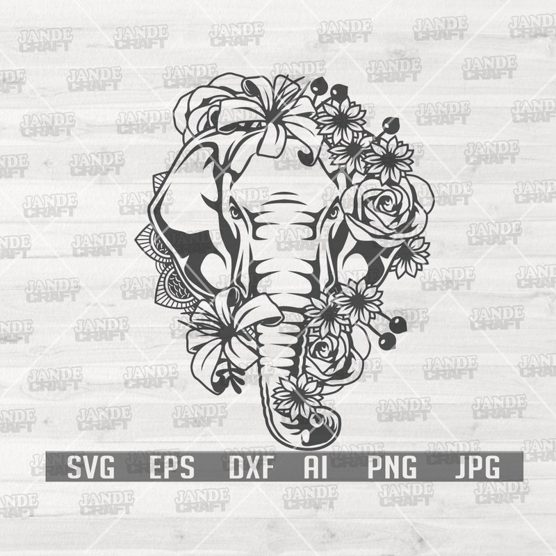 Floral Elephant - Etsy
