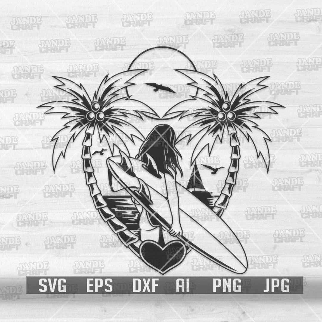 Surf Svg | Surfer Girl Clipart | Surfing Lady Cutfile | Beach Shirt Png ...