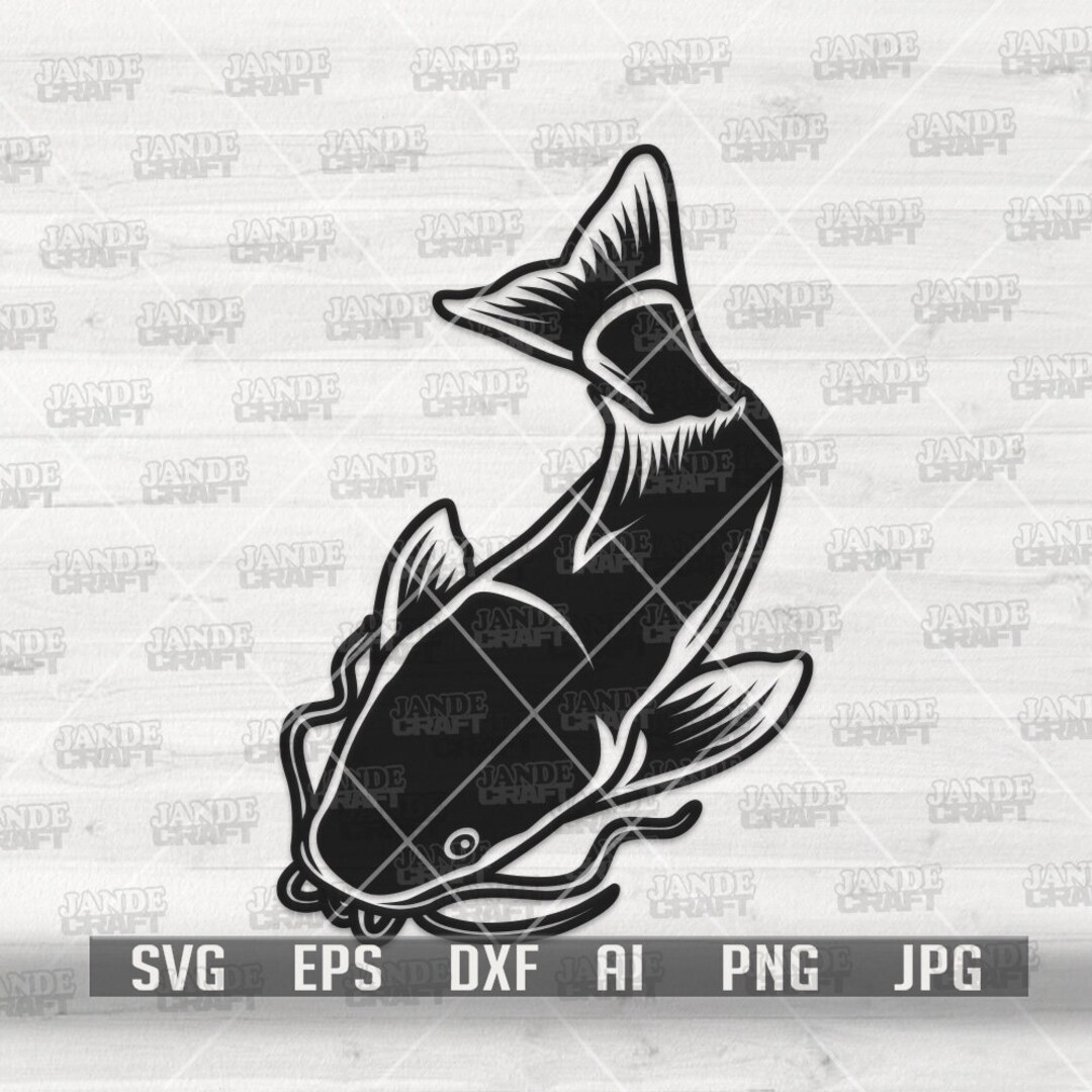 Catfish Svg | Cat Fish Clipart | Fishing Dad Cutfile | Fisherman Shirt ...
