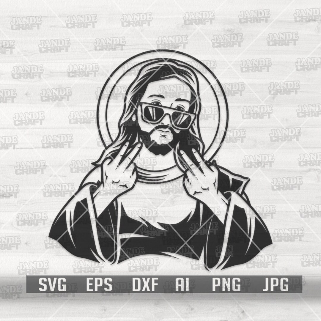Cool Jesus Svg | Christ Clipart | God is Risen Stencil | Easter Sunday ...