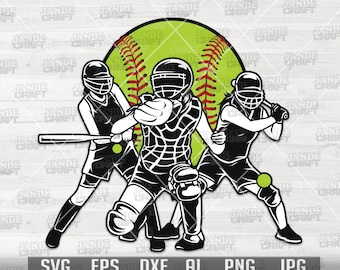 Softball Catcher Svg | Etsy