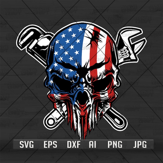 US Skull Plumber Svg Pipe Fitter Dad Cut File Repairman - Etsy