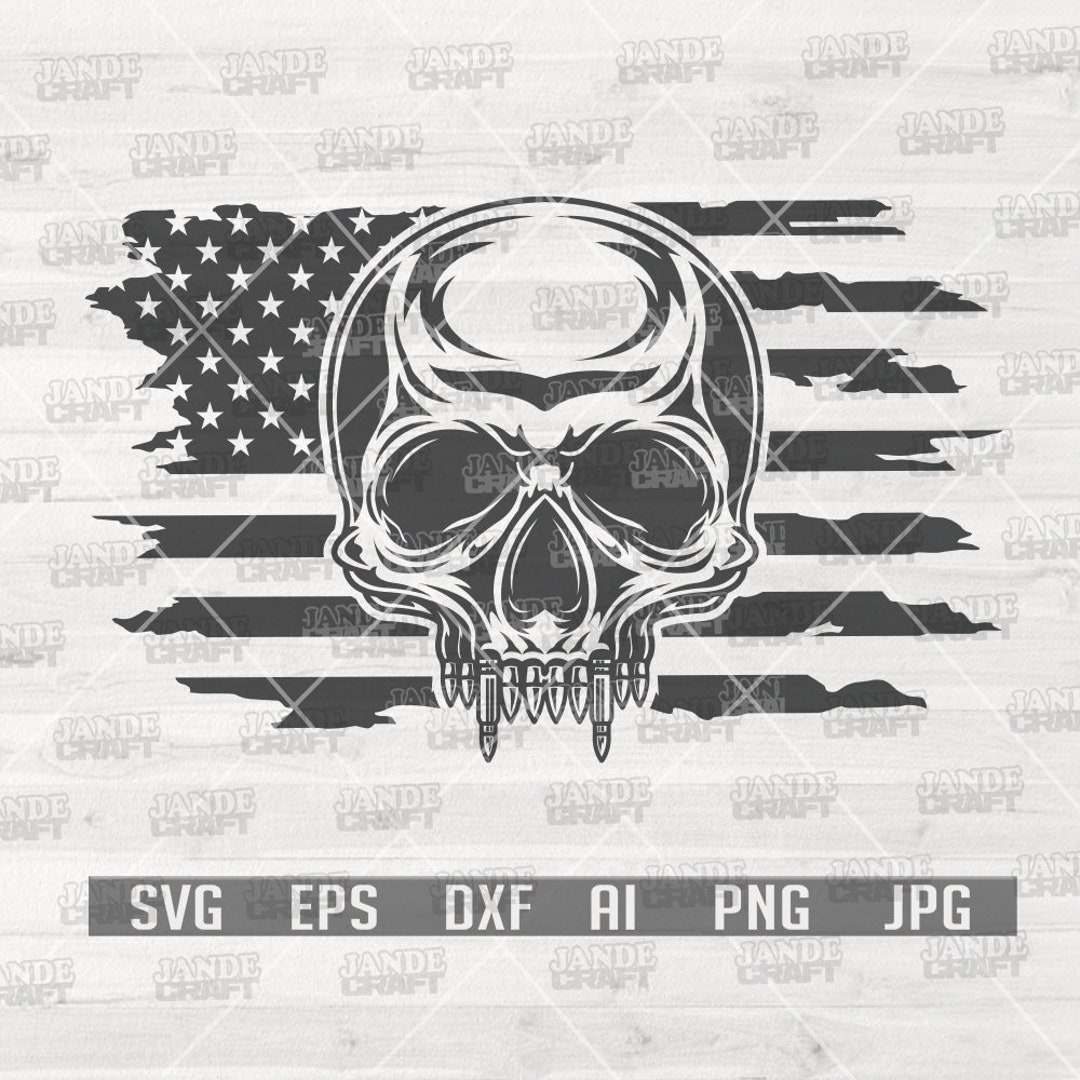 US Bullet Skull Svg | Bullet Skull Png | US Skull Svg | Skull Shirt Svg ...