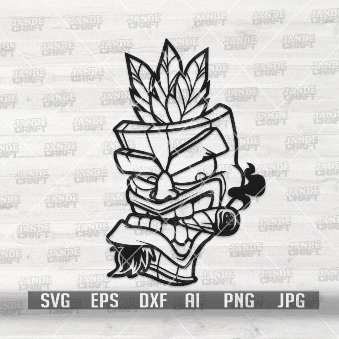 Weed Svg | Tiki Mask Clipart | Smoking Joint Cutfile | Pass and Puff ...