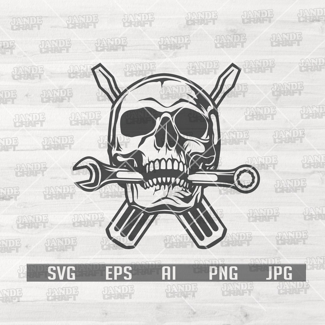 Skull Mechanic Design | Skull Svg || Mechanic Svg | Mechanic Shirt ...