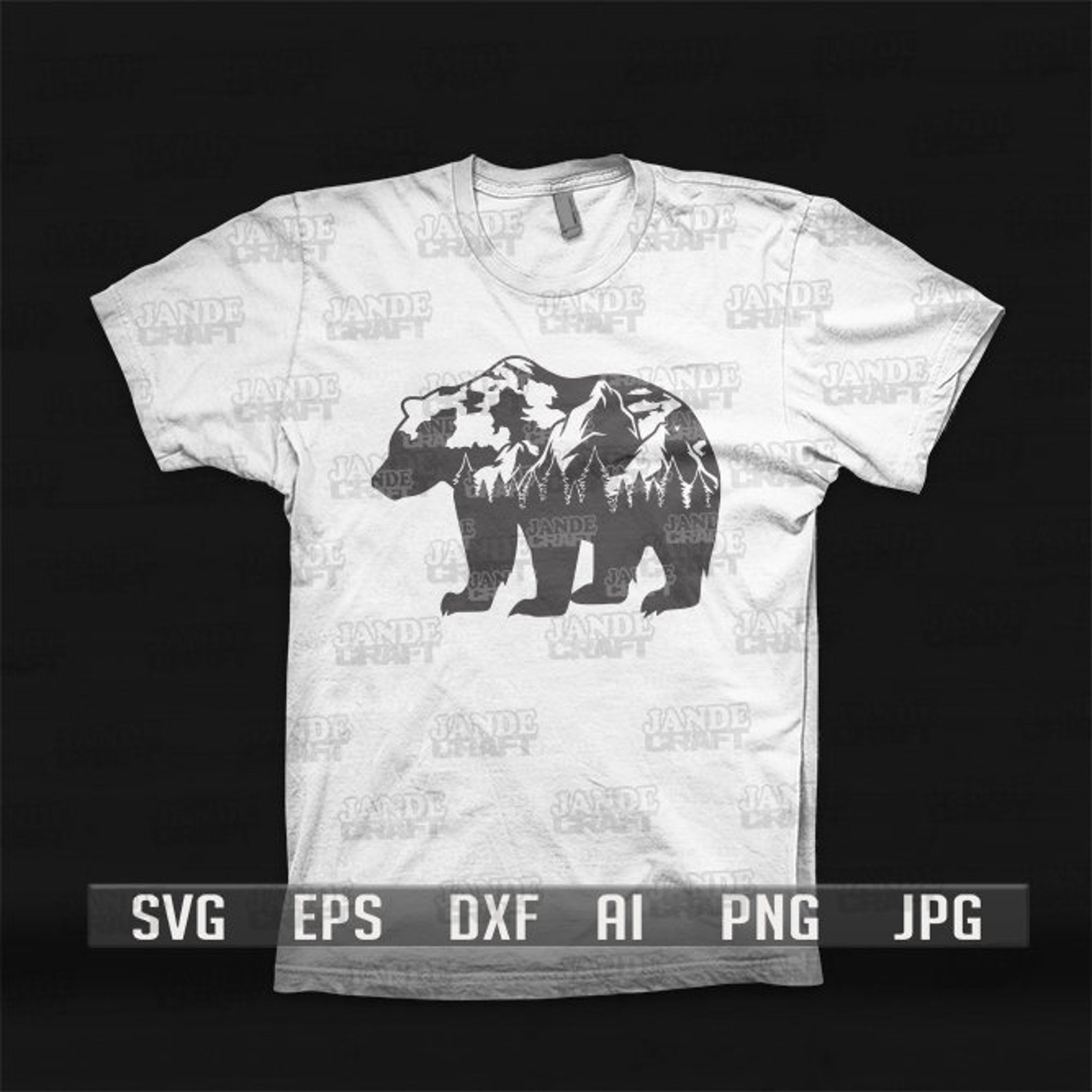 Bear Svg Bear Png Outdoor Scene Svg Mountain Scene Svg - Etsy