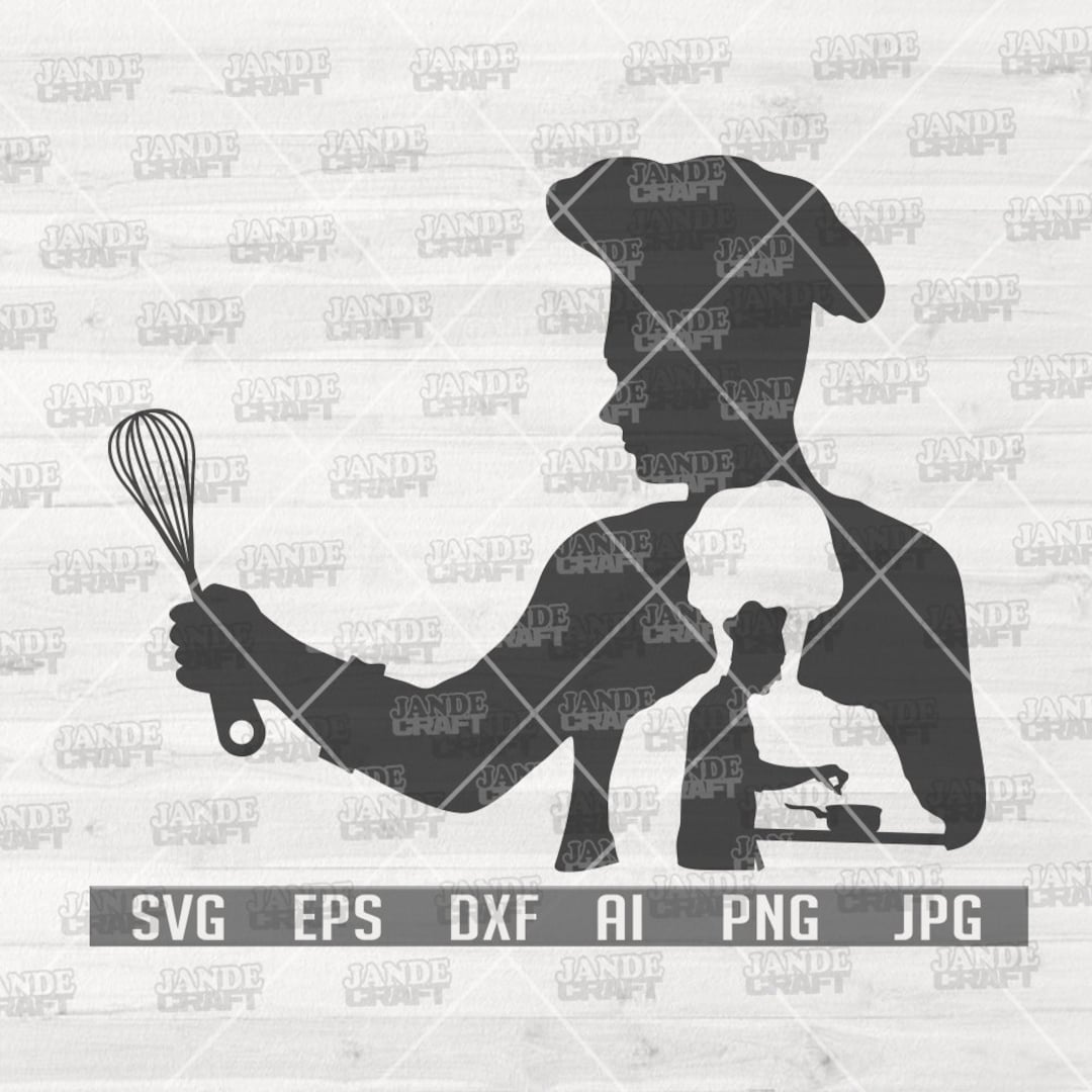Chef Silhouette svg / Chef Stencil svg / Grill Master Stencil / Chef ...