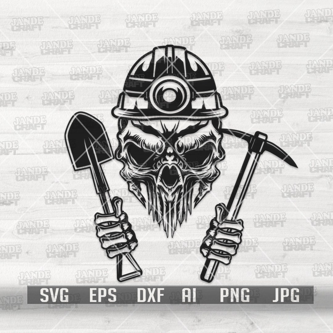 Mining Skull Svg | Miner Dad Gift Idea | Mining T-shirt Png | Hard Hat ...