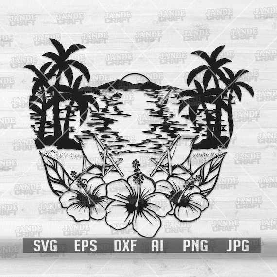 Summer Beach Scene Svg Island Vibes Clipart Salt Life - Etsy