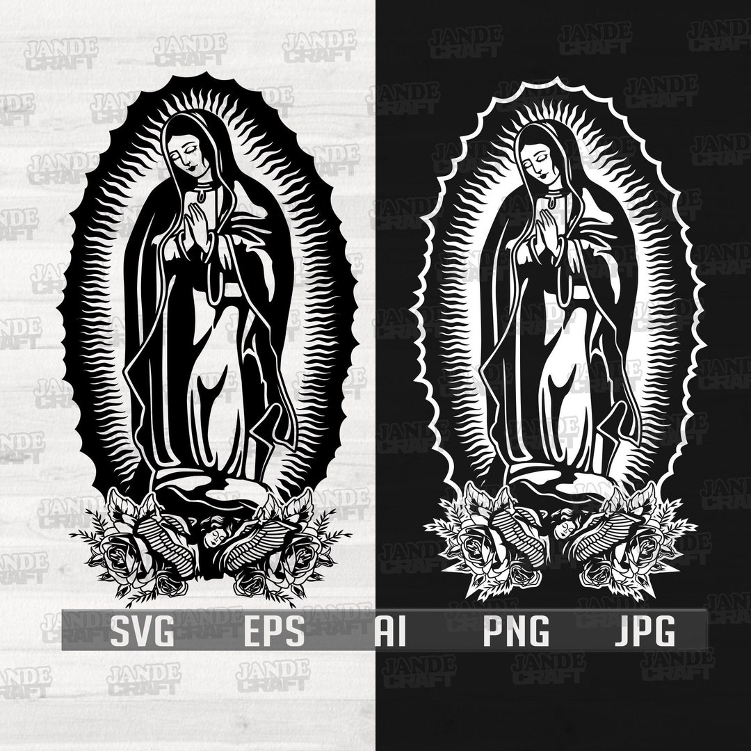 Mother Mary Illustration | Virgin Mary Svg | Mother of God | Virgen De ...