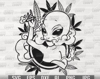 Alien Smoking Joint Svg Alien Smoking Weed Svg Alien Svg - Etsy