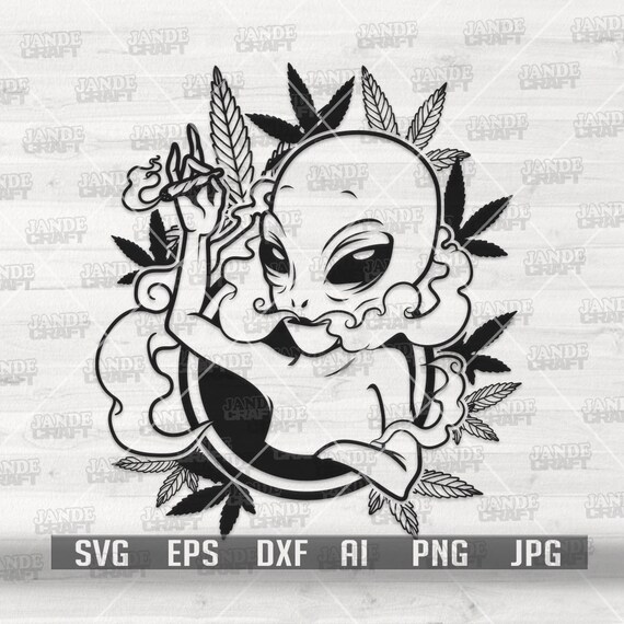 Alien Smoking Joint Svg Alien Smoking Weed Svg Alien Svg - Etsy