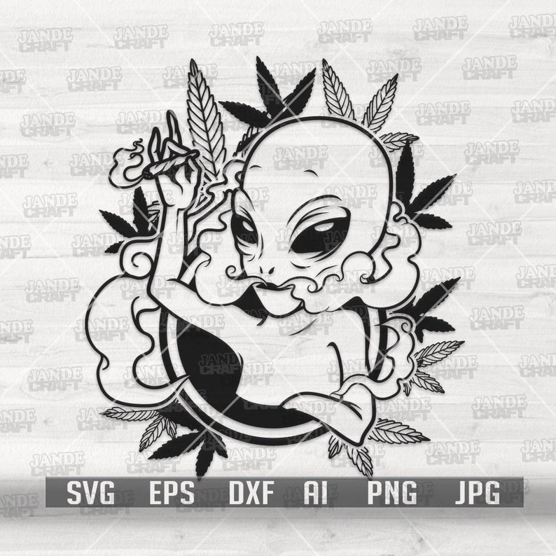 Alien Smoking Joint Svg Alien Smoking Weed Svg Alien Svg - Etsy India