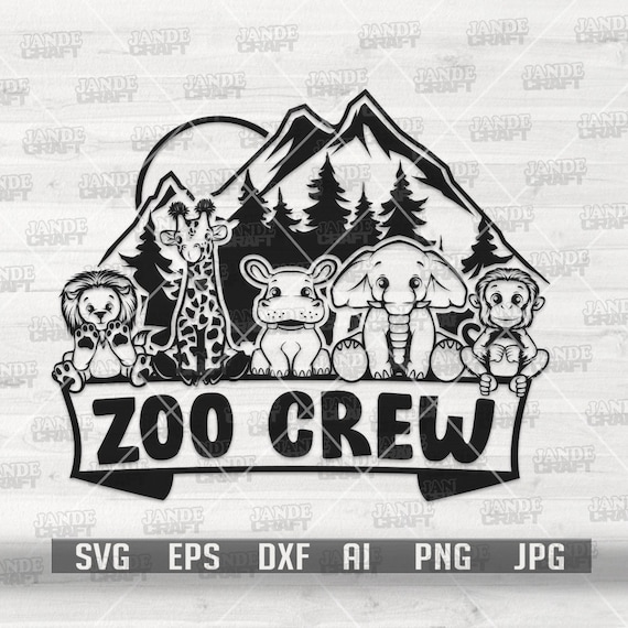 Zoo Crew Svg Animal Life Clipart Wild Party Decor Cut File | Etsy