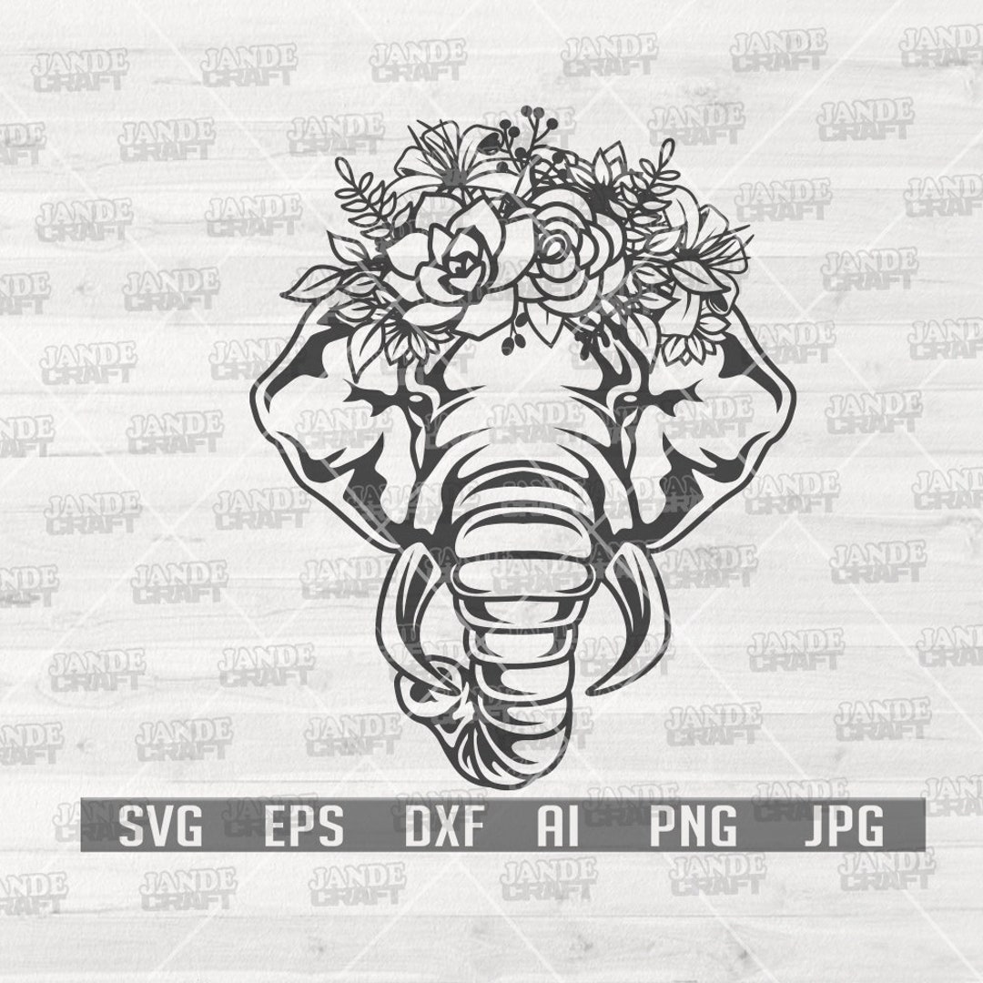 Floral Elephant Svg | Zoo Crew Clipart | Safari Life Cutfile | Cute ...