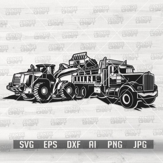 Loader Loading to Dump Truck Svg Heavy Equipment Owner Logo - Etsy