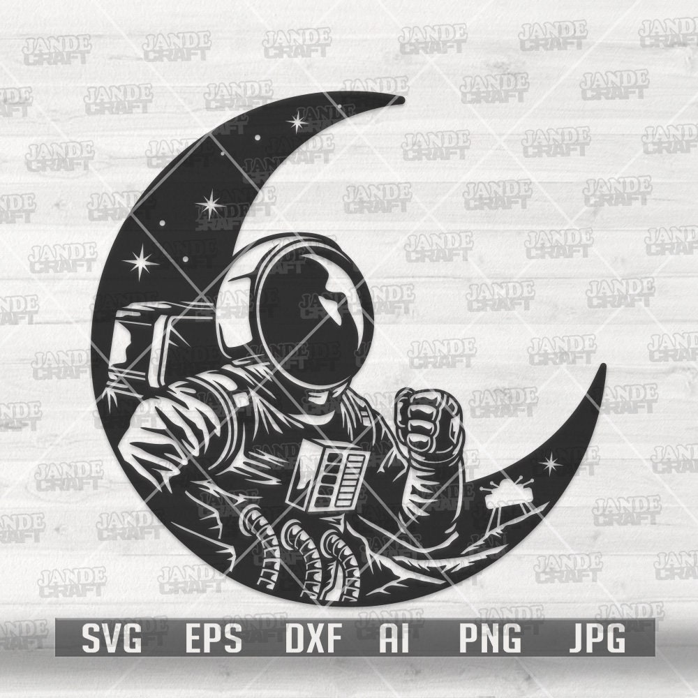 Astronaught Svg | Moon Svg | Astro Outer Space Clipart | UFO Celestial ...