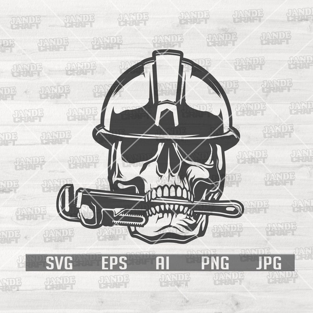 Plumber Svg | Skull Clipart | Pipe Wrench Cutfile | Skull Shirt Png ...