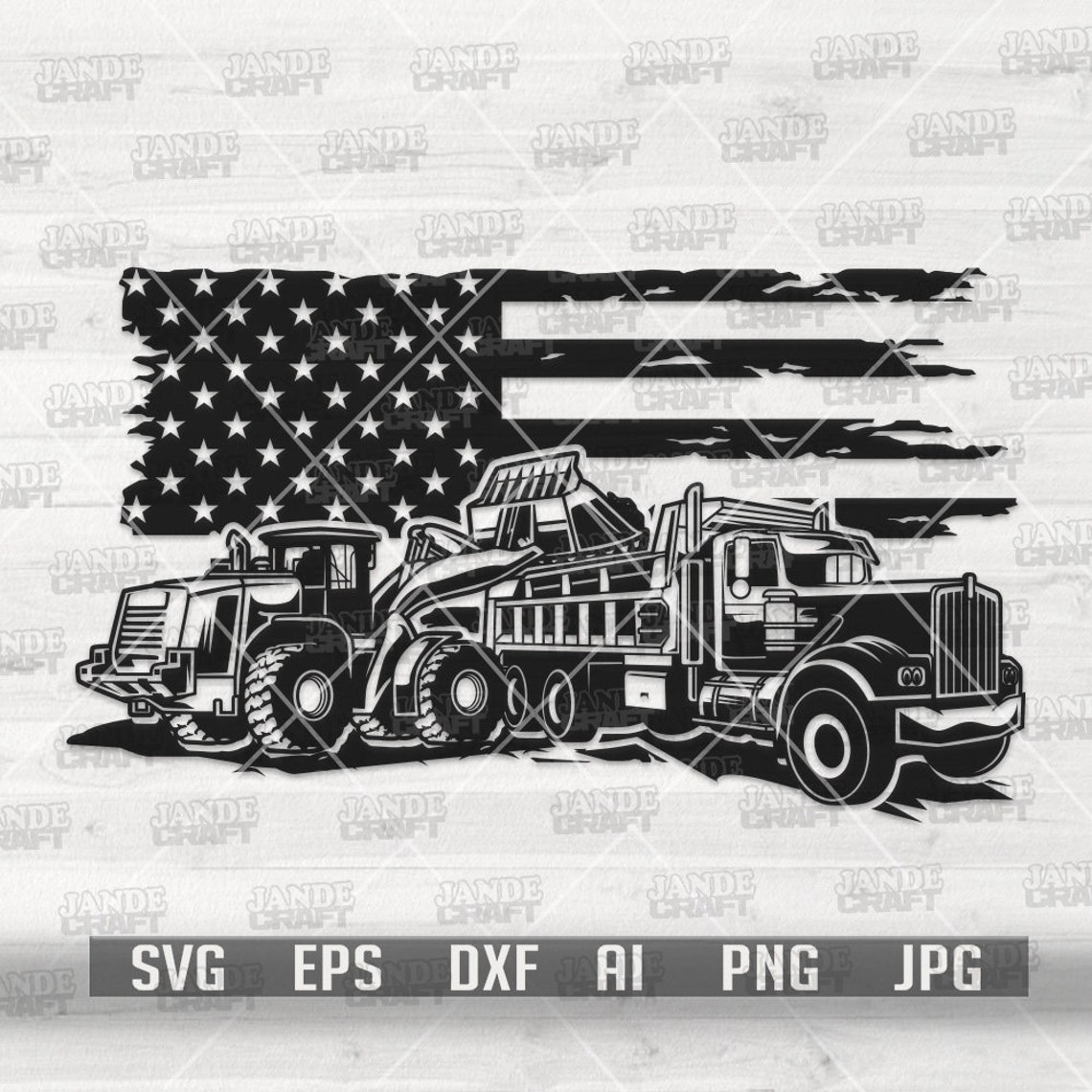 US Loader Loading Dump Truck Svg | Construction Trucker Dad Clipart ...