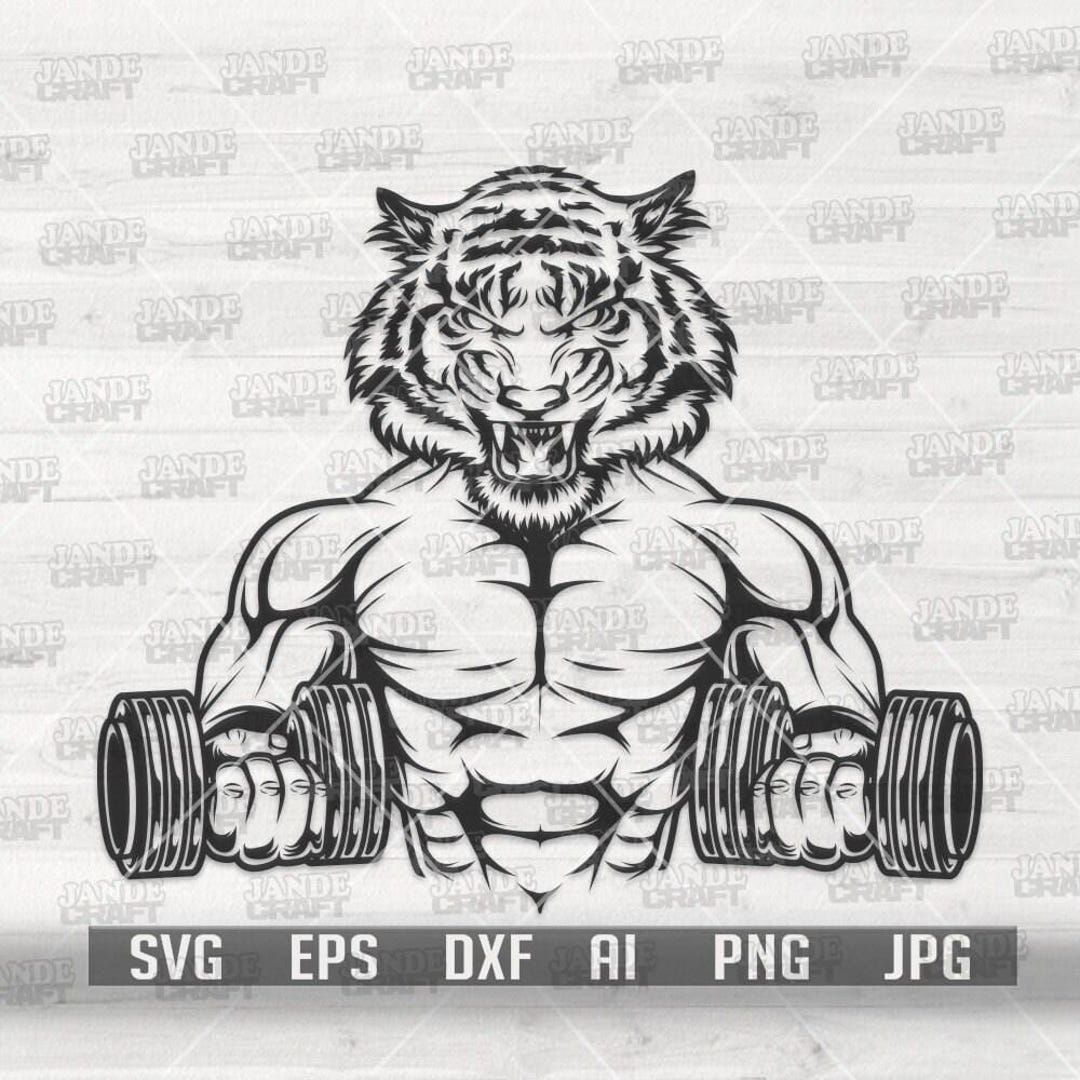 Body Builder Svg | Tiger Head Svg | Weightlifter Svg | Weights Svg ...